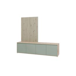 M&ouml;bel Kraft Wohnwand gr&uuml;n Ma&szlig;e (cm): B: 188,3 H: 169,7 T: 42.0 &raquo; M&ouml;bel Kraft