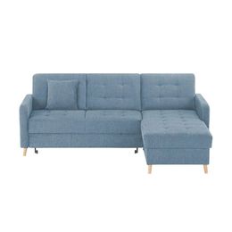 M&ouml;bel Kraft Ecksofa mit Schlaffunktion Venus blau Ma&szlig;e (cm): B: 222 H: 87 T: 162.0 &raquo; M&ouml;bel Kraft
