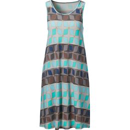 feel good Damen Sommerkleid mit seitlichen Taschen aquamarin-gemustert Gr&ouml;&szlig;e 36/38