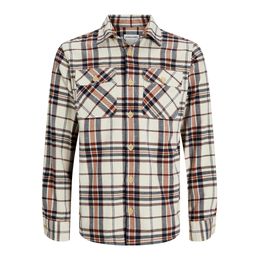 Jack & Jones JACK & JONES Button Up Shirt 'JJEDarren' male size M Auburn / Mocha / Black