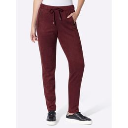 Heine Damen Lederimitathose, Rot, Gr. 44, Chinos, Material: Polyester