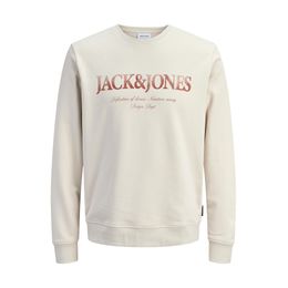 Jack & Jones JACK & JONES Sweatshirt 'JJDevin Daytona' male size M Cream / Auburn