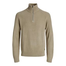 Jack & Jones Jack & Jones Pannel Knit Half Zip Beige