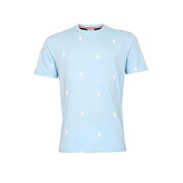 U.S. POLO ASSN. Shirt male size L Light blue / White