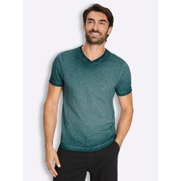 WITT Herren Kurzarmshirt aus reiner Baumwolle, petrol, Gr&ouml;&szlig;e 64/66