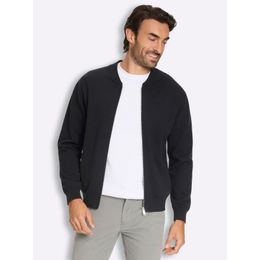 Marco Donati Herren Strickjacke im Blouson-Stil, mit Baumwolle, schwarz, Gr&ouml;&szlig;e 60/62