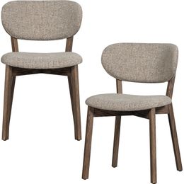 Esszimmerstuhl Woood, B:51cm H:82cm T:60cmbraun, braun, beige, Polyester, St&uuml;hle, "Udar mit Melange-Gewebe More und Eichengestell H 82 cm", (Set, 2