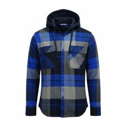 Radwa Hemd 'Mens flannel with hooddie' Herren Gr&ouml;&szlig;e S royalblau
