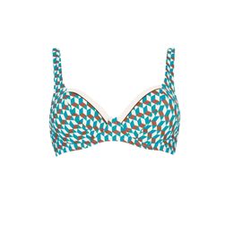 Sunflair Bikini Top female size 80 Turquoise / Brown / White