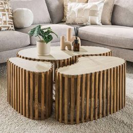 Pharao24.de Satztisch Designercouchtische in modernem Design 40 cm hoch (dreiteilig)