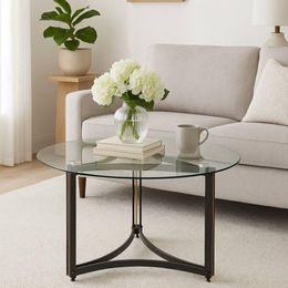 Pharao24.de Couchtisch Designercouchtisch in Schwarz mit B&uuml;gelgestell