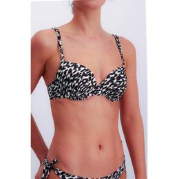 Joop! Bodywear Bikini-Oberteil in Creme/ Schwarz - 44% | Gr&ouml;&szlig;e 40A-Cup | Damen-bademode