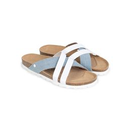 Sunbay Pantoletten "Mars" in Hellblau/ Wei&szlig; - 58% | Gr&ouml;&szlig;e 38 | Damen-pantoletten