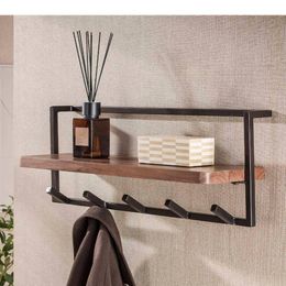 Pharao24.de Garderobe Massivholz Wandgarderobe im Industry und Loft Stil 85 cm breit