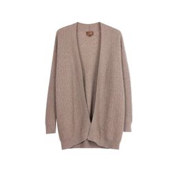 GOBI Cashmere Strickjacke 'Ajour Knit Open-Front Cashmere Cardigan' Damen Gr&ouml;&szlig;e XS taupe