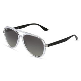 Ray-Ban RB 4376 | Unisex-Sonnenbrille | Fassung: Vollrand, Pilot, Kunststoff, Wei&szlig; Transparent | Glasfarbe: Grau Verlaufend