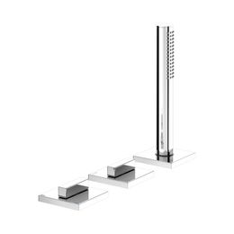 KEUCO Edition 11 Wannen-3-Loch-Armatur 51130060500 Wannenrandmontage, edelstahl-finish