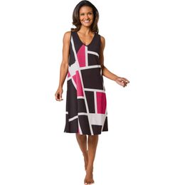 feel good Damen Sommerkleid mit Grafik-Druck schwarz-pink Gr&ouml;&szlig;e 44/46