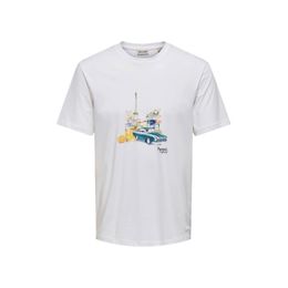 Only & Sons Only & Sons T-Shirt 'Mass Parisien' Herren Gr&ouml;&szlig;e M blau / gelb / wei&szlig;