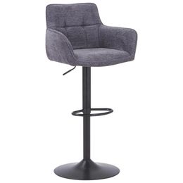 Livetastic Barhocker, Grau, Schwarz, Metall, Textil, F&uuml;llung: Schaumstoff, Drehteller, 54.5x111.5x51.5 cm, Sitzfl&auml;che 360&deg; drehbar, inklusive Armlehnen, Esszimmer, Barm&ouml;bel, Barhocker