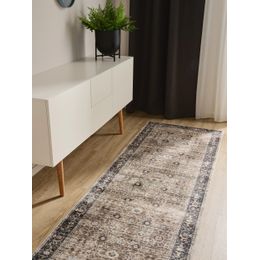 benuta Basic L&auml;ufer f&uuml;r Flur George Anthrazit/Taupe 80x240 cm