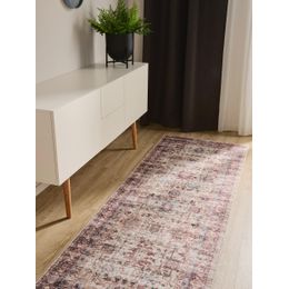 benuta Basic L&auml;ufer f&uuml;r Flur George Multicolor/Pink 80x240 cm