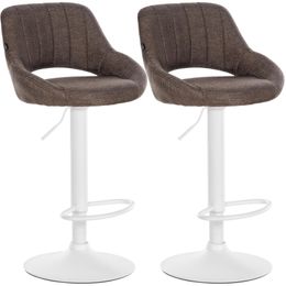 CLP Barhocker 2er Set h&ouml;henverstellbar mit Lehne Milet, Barst&uuml;hle gepolstert Stoffbez&uuml;ge, Tresenst&uuml;hle mit Metallgestellen drehbar,