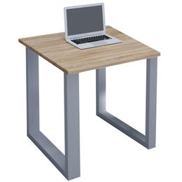 Vcm Holz Schreibtisch H. 76 x B. 80 x T. 80 cm Computertisch schlicht F&uuml;&szlig;e aus hochwertigem Metall Arbeitstisch B&uuml;rom&ouml;bel - Lona U