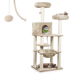 Lycce Kratzbaum ROYAL Katzenbaum mit H&ouml;hle und H&auml;ngematte, 145 cm