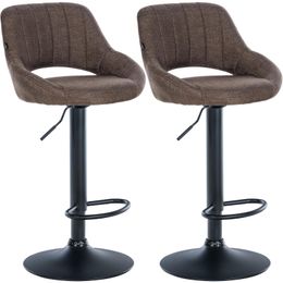 CLP Barhocker 2er Set h&ouml;henverstellbar mit Lehne Milet, Barst&uuml;hle gepolstert Stoffbez&uuml;ge, Tresenst&uuml;hle mit Metallgestellen drehbar,