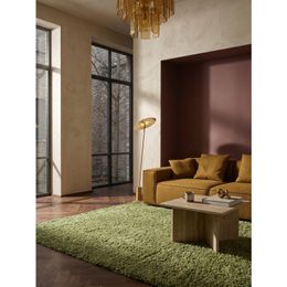 KADIMA DESIGN Hochflorteppich RHEIN, einfarbig, aus Polypropylen, Gr&uuml;n, 160 x 230 cm