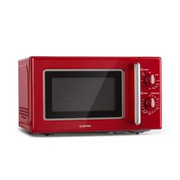 Klarstein Caroline Mikrowellen-Grill 20 Ltr 700 W / 1000 W &Oslash; 25,5cm Retro Rot