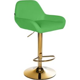 CLP Barhocker Braga Kunstleder-Bezug mit Gold-Gestell I h&ouml;henverstellbar und 360 drehbar I moderner Barstuhl mit Fu&szlig;st&uuml;tze f&uuml;r K&uuml;che und Bar