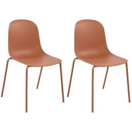CLP 2er Set Stapelstuhl Hardin, mit ergonomischer Kunststoffschale und stabilem Metallgestell, geeignet f&uuml;r Esszimmer, Konferenzraum und K&uuml;che