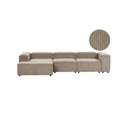 Beliani 3-tlg Ecksofa ARDAL in Braun/Schwarz rechtsseitig | Gr.: onesize