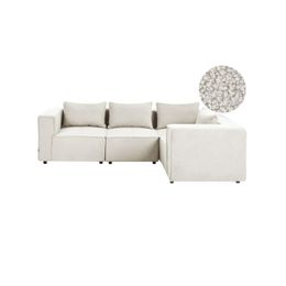 Beliani 4-tlg Ecksofa AXEBO in Wei&szlig; linksseitig | Gr.: onesize