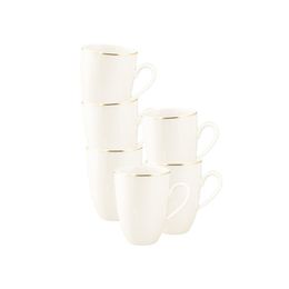 Seltmann Weiden 6er Set Henkelbecher Savona Goldlinie 350 ml creme in creme | Gr.: onesize