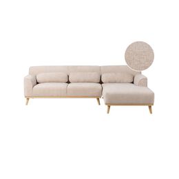 Beliani Ecksofa SIMOS in Beige/Braun - (W) 264 x (H) 80 x (L) 82 cm linksseitig | Gr.: onesize