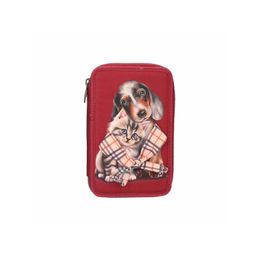 Depesche 2-Fach Federtasche FUR-EVER FRIENDS TOPModel 5,5 x 13 x 20 cm rot in rot | Gr.: onesize
