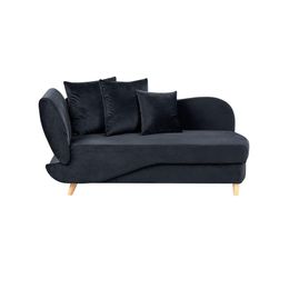 Beliani Chaiselongue MERI in Schwarz/Braun - (W) 155 x (H) 76 x (L) 69 cm linksseitig | Gr.: onesize