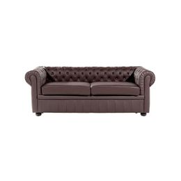 Beliani 3-Sitzer Sofa CHESTERFIELD in Braun - (W) 195 x (H) 70 x (L) 75 cm | Gr.: onesize