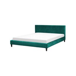 Beliani Doppelbett FITOU in Gr&uuml;n/Braun - (W) 190 x (H) 87 x (L) 214 cm | Gr.: onesize