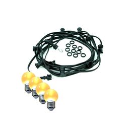 SATISFIRE Garten Party Lichterkette Illu 50 bernstein LED Kugellampen 50m schwarz | Gr.: onesize