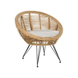 Beliani Cocktailsessel MARATEA in Naturfarben/Schwarz/Beige | Gr.: onesize