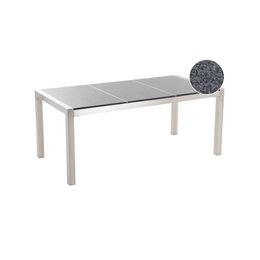 Beliani Esstisch GROSSETO in Grau/Silber - (W) 90 x (H) 74 x (L) 180 cm | Gr.: onesize