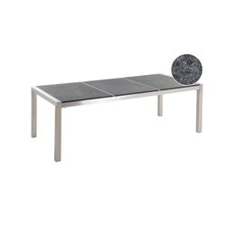Beliani Esstisch GROSSETO in Grau/Schwarz/Silber - (W) 100 x (H) 74 x (L) 220 cm | Gr.: onesize