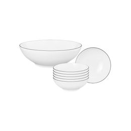 Seltmann Weiden 7er Set Sch&uuml;ssel Set Lido Black Line wei&szlig; in wei&szlig; | Gr.: onesize