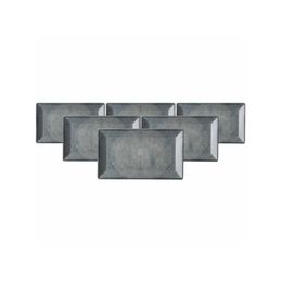 Ritzenhoff & Breker Ritzenhoff & Breker 6er Set Servierplatten Grana 25 x 15 cm blau-grau in blau-grau | Gr.: onesize