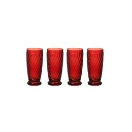 Villeroy & Boch Villeroy & Boch 4er Set Longdrinkgl&auml;ser Boston Coloured 400 ml in Rot | Gr.: onesize