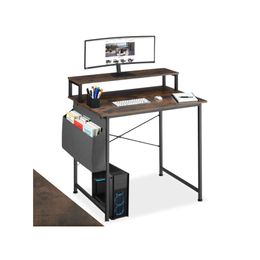 TecTake B&uuml;rotisch mit h&ouml;henverstellbaren Kunststofff&uuml;&szlig;en, 120 x 60 x 110 cm | Gr.: onesize